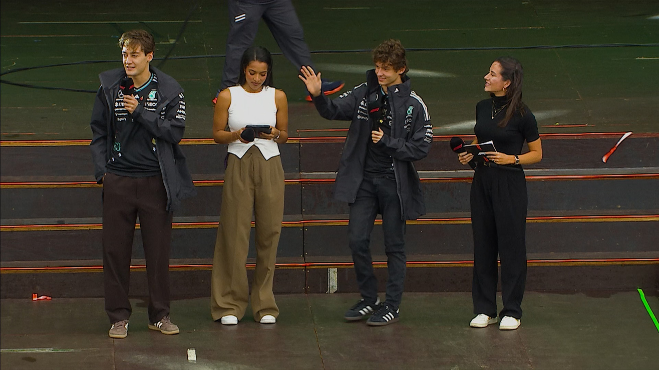 2025 Sao Paulo GP: Mercedes duo Antonelli and Russell hit the Fanzone stage