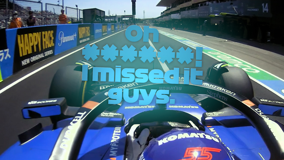 2025 Japanese GP FP1: Sainz misses the Williams pit box in first practice