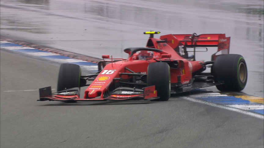 GERMAN GP: Superb car control saves sideways Leclerc