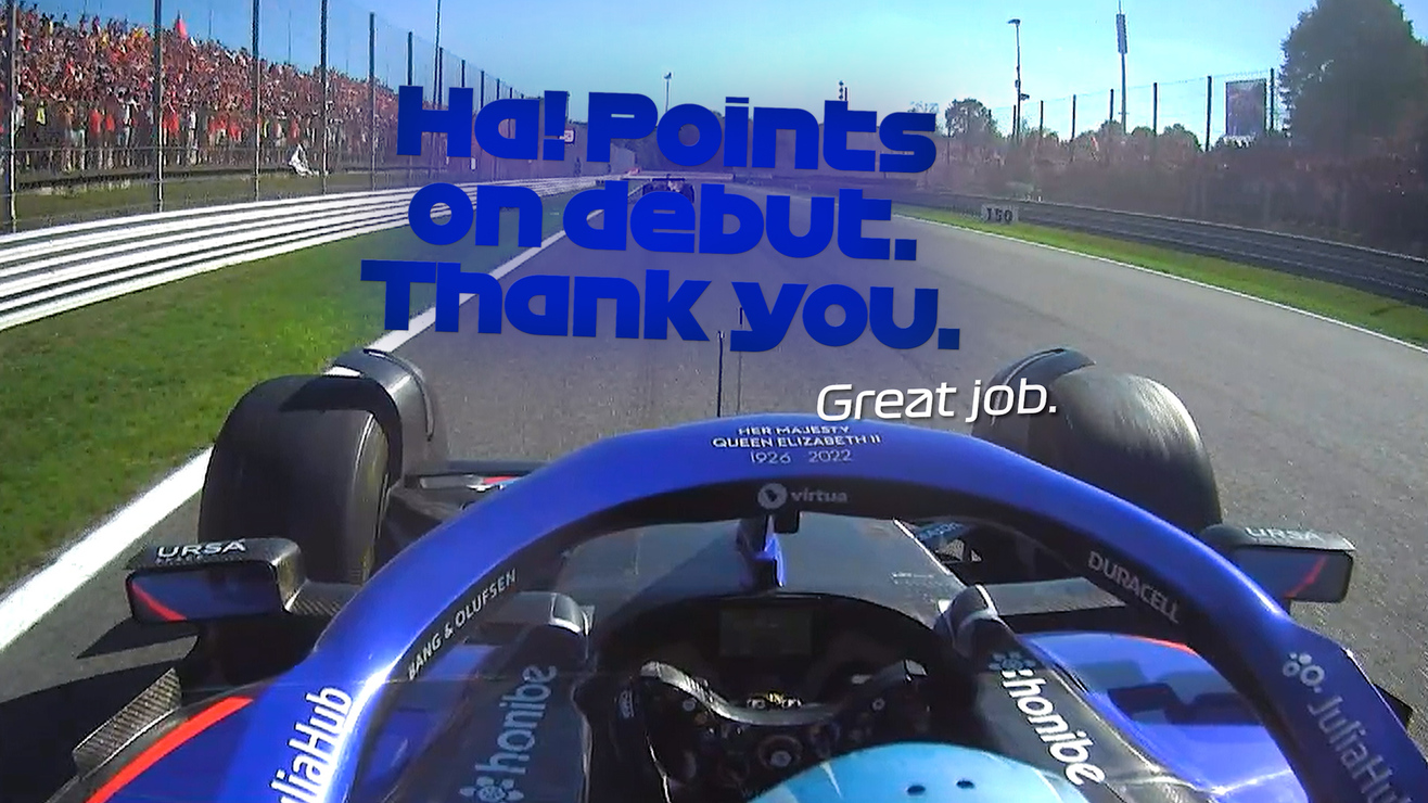 2022 Italian Grand Prix: The moment Nyck de Vries crosses the line to ...