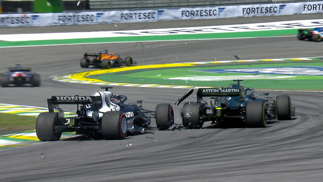 Aston Martin hit out at 'reckless' Yuki Tsunoda for Turn 1 collision ...