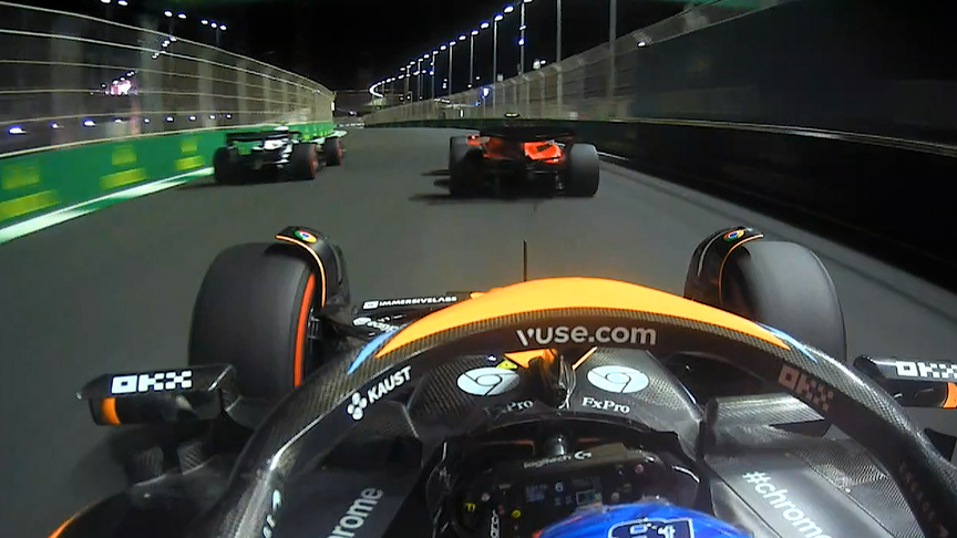 2023 Saudi Arabian GP FP2: Oscar Piastri forced to hit the brakes after catching two slow cars ...