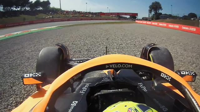 2022 Spanish GP FP2: Lando runs wide and onto gravel