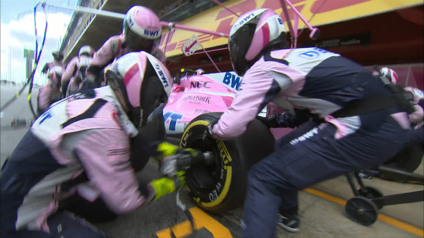 RACE: Disastrous pit stop costs Ocon dear