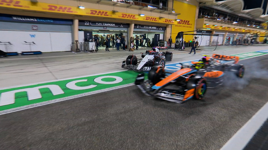 2023 Bahrain GP FP2: Norris forced to hit the brakes to avoid pit lane ...