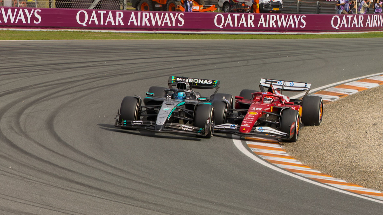 2025 Dutch Grand Prix: Leclerc muscles his way past Russell with gritty ...