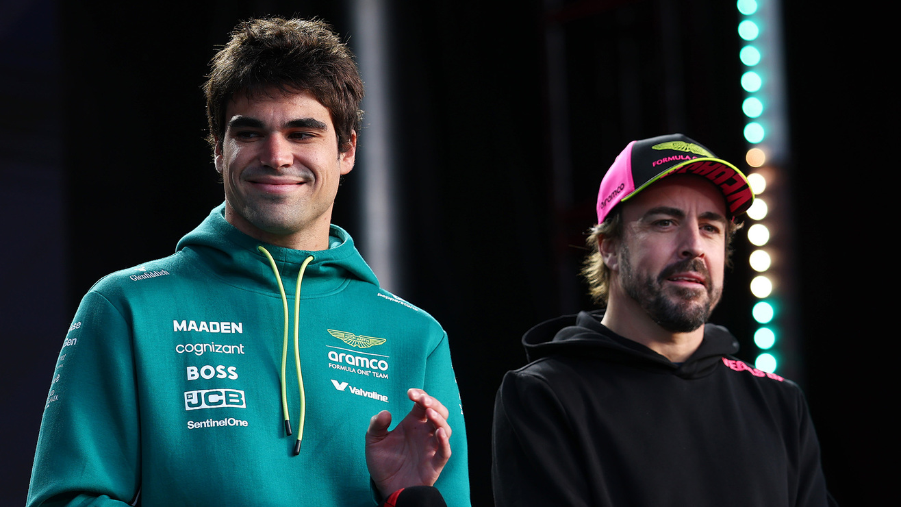 2025 Las Vegas GP: Lance Stroll and Fernando Alonso meet the fans on stage