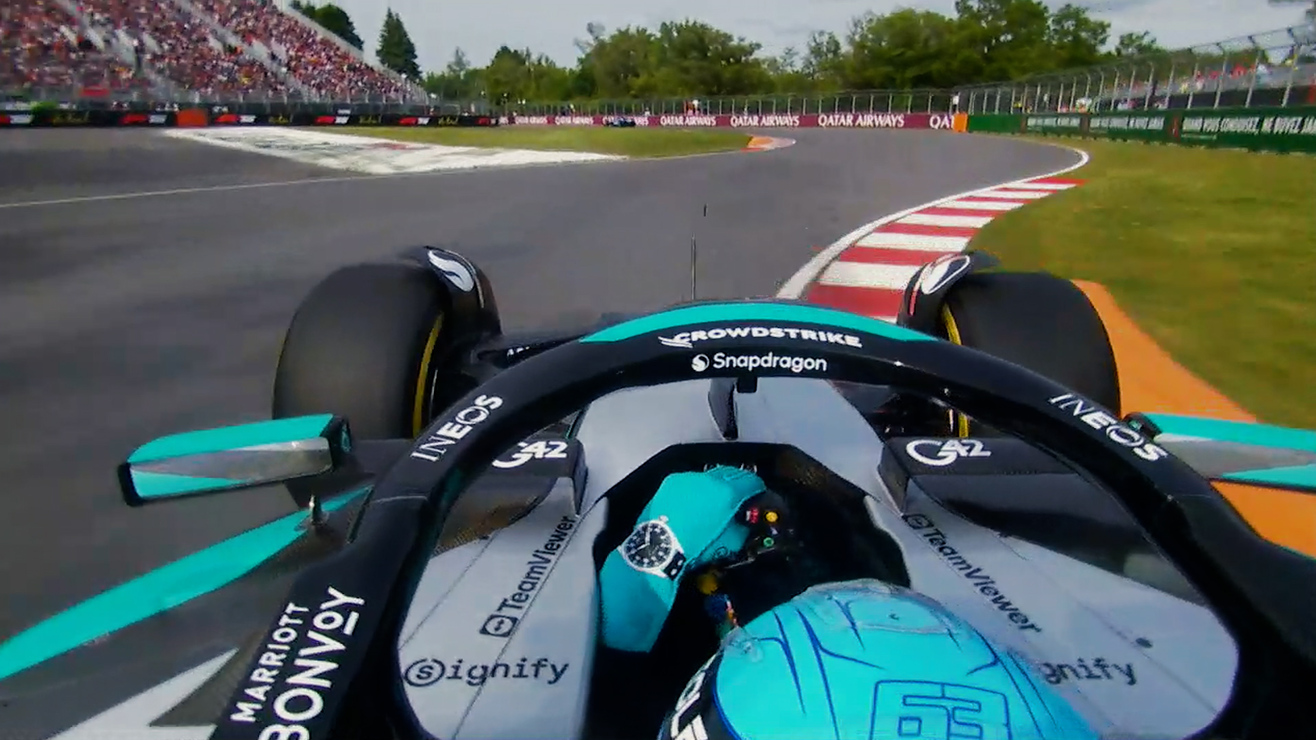 2025 Canadian GP FP2: Onboard with Russell for the fastest lap of ...