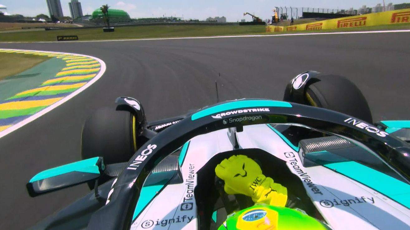 2024 Sao Paulo GP FP1: Ride onboard with the gyro-cam on Hamilton’s ...