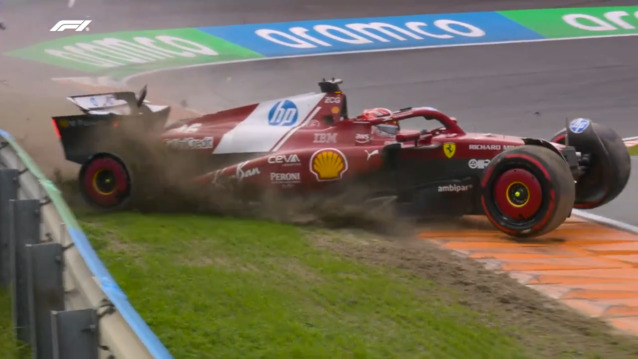 2025 Dutch Grand Prix: Hamilton crashes out of the race