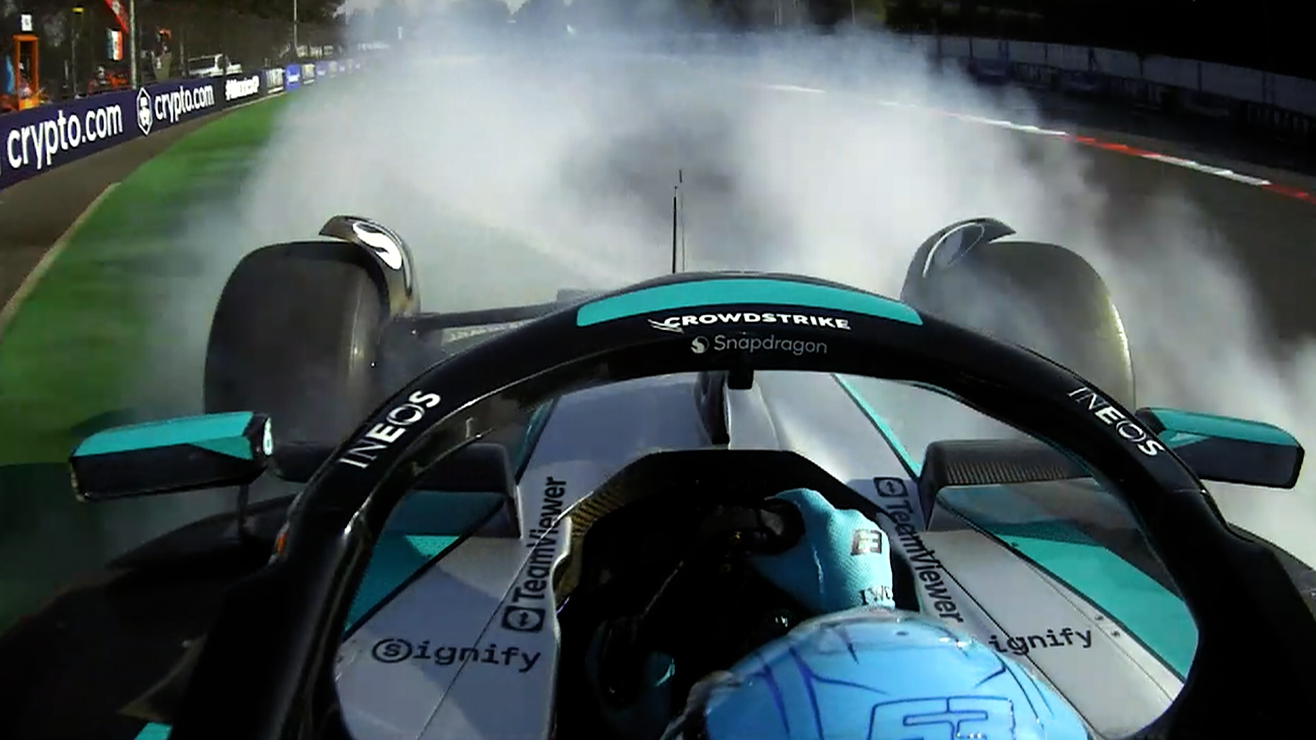 2024 Mexico City GP FP2: Session red flagged after heavy crash for Russell