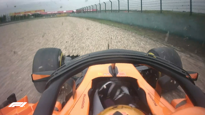 FP1: Vandoorne just keeps it out of the wall