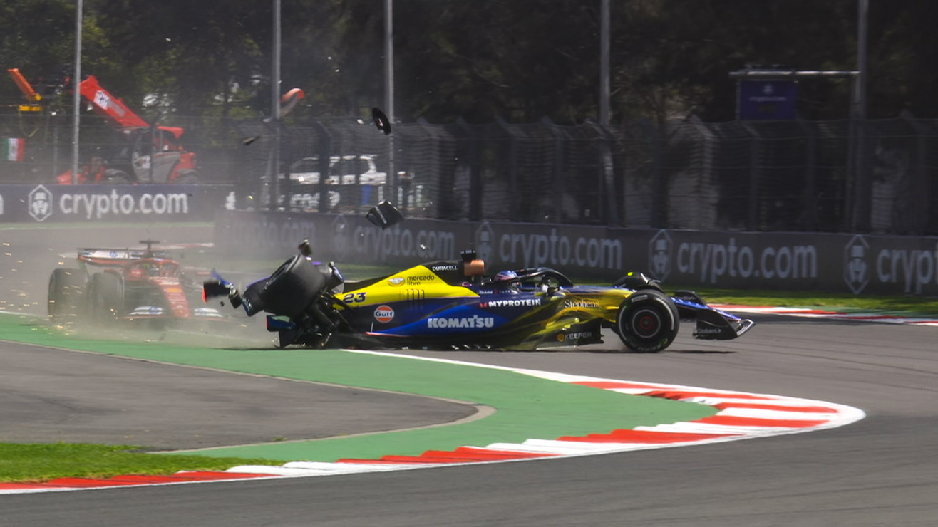 2024 Mexico City GP FP1: Albon clips Bearman and crashes out of first ...