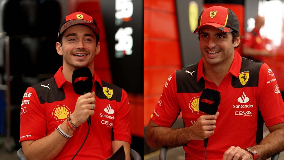Ferrari drivers interview each other