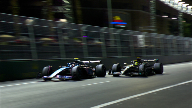 Lewis Hamilton's daring overtake on Pierre Gasly in Las Vegas